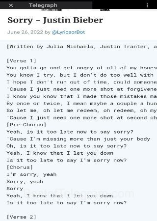 Lyricsor Telegram Bot