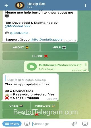 Unzip Bot Telegram Bot
