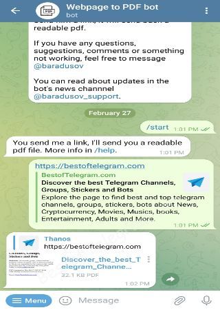 Webpage to PDF Telegram Bot