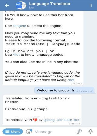 Language Translator Telegram Bot