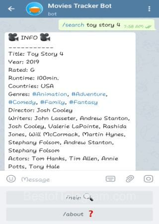Movies Tracker Telegram Bot