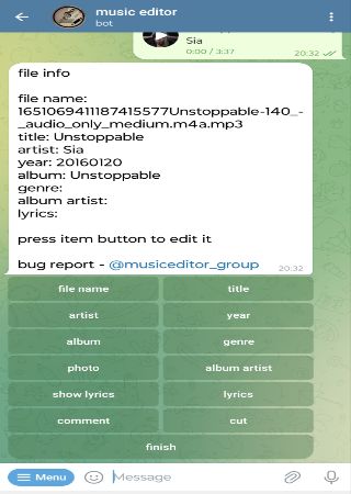 Music Editor Telegram Bot